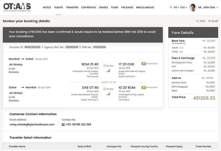 Flight Reservation System | Airline Reservation System